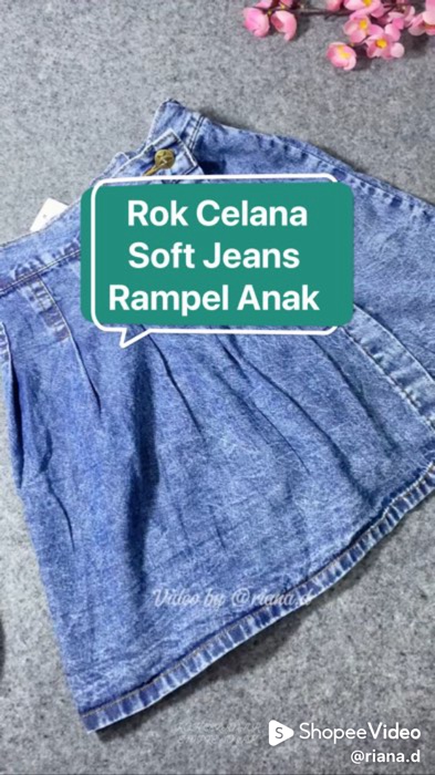 Rok Celana Soft Jeans Rampel Anak | Shopee Video Indonesia